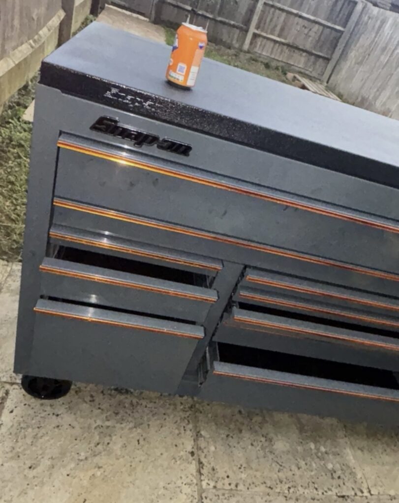 Snap On Toolbox Roll Cab 73″ Storm Grey Armoured Rhino Worktop KRA2423 ...